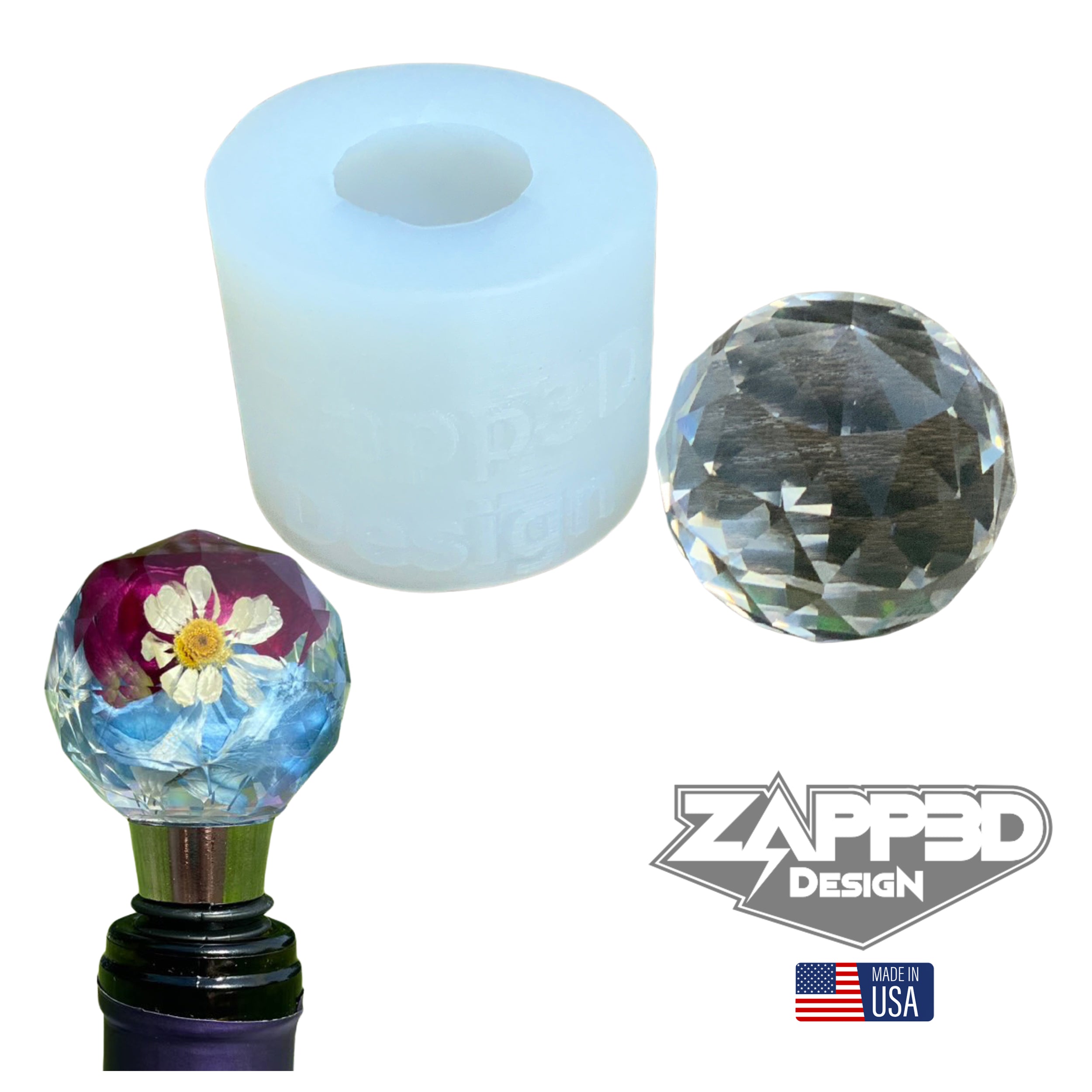Wine Stopper Top Mold, Faceted Wine Stopper Top Mold
