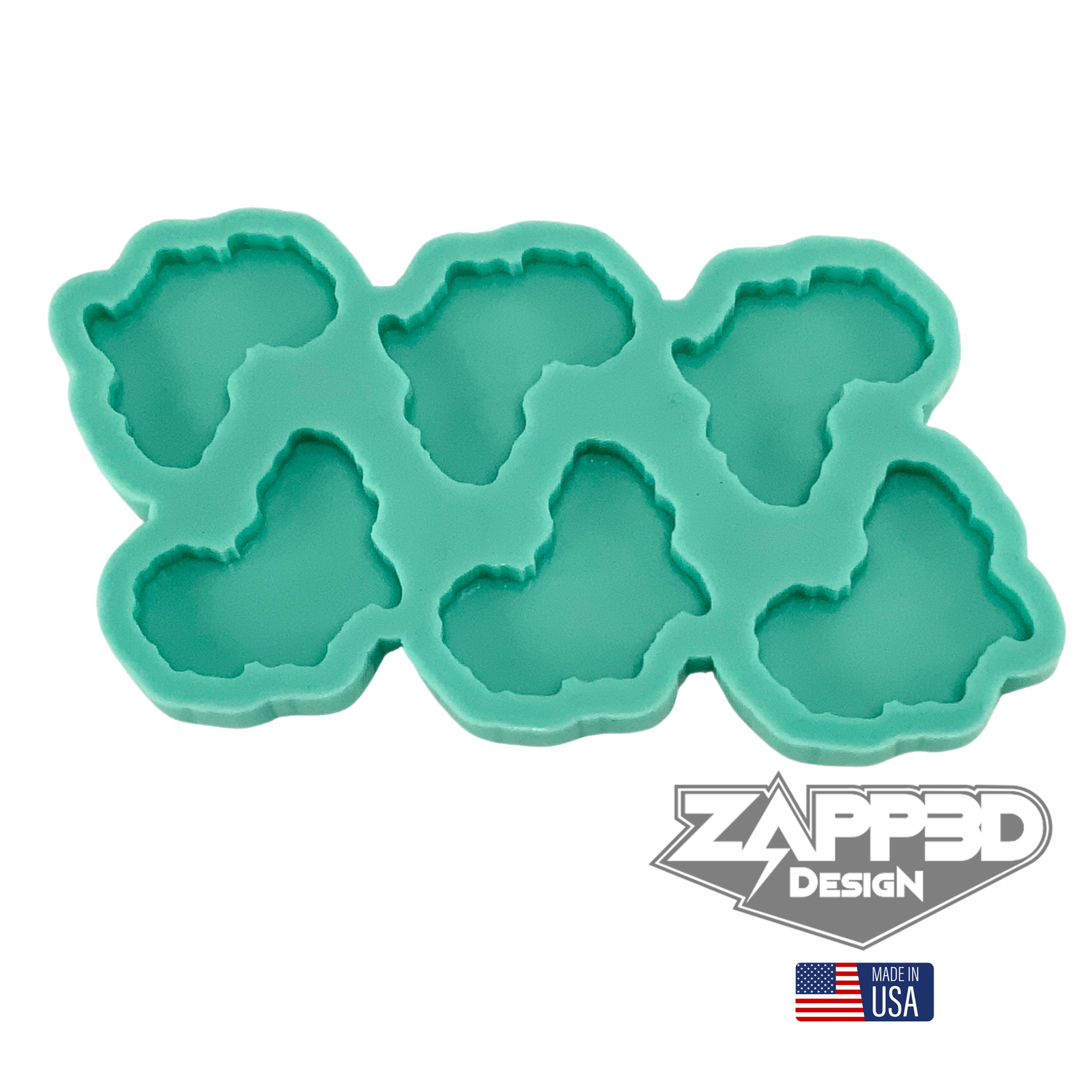 Africa Keychain Molds | 2”x2”x.25” | Hair Clip Molds, Magnet Molds, Ea