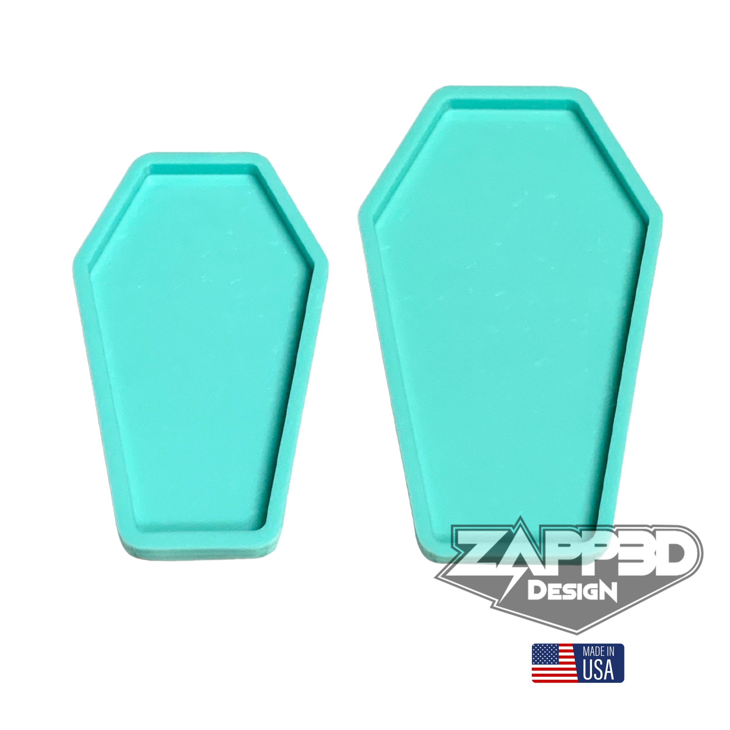 Coffin FLAT Mold | 4"x7", 5"x9" | Spooky Mold