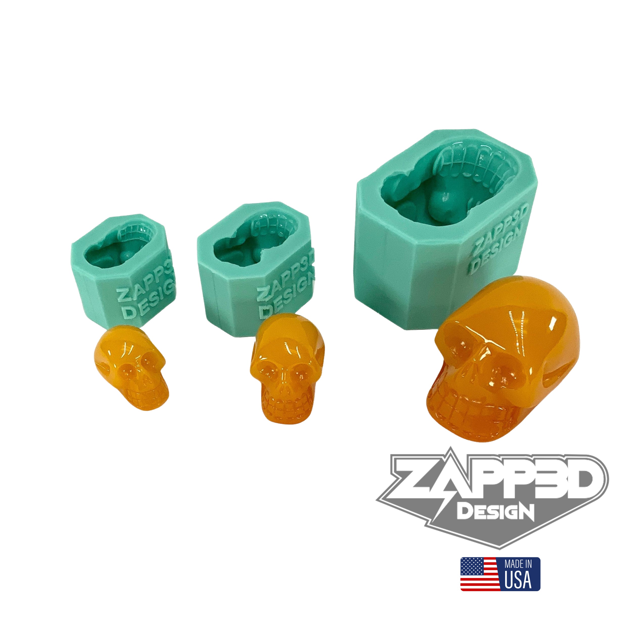 Skull Mold for Resin |2”, 3”, 4” | Spooky Mold, Halloween Mold